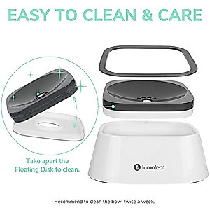 LumoLeaf Dog Water Bowl, Dog Bowl No-Spill Pet Water Bowl 35oz, Slow Water Feeder Dog Bowl, Vehicle Carried Dog Water Bowl for Dogs/Cats/Pets