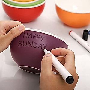 LIFVER Cereal Bowls, 24 Oz Soup Bowls, Ceramic Bowls, Ceramic Bowls for Soup Cereal Dessert, 5.75 Inches, Multicolour, Microwave and Dishwasher Safe, Set of 6