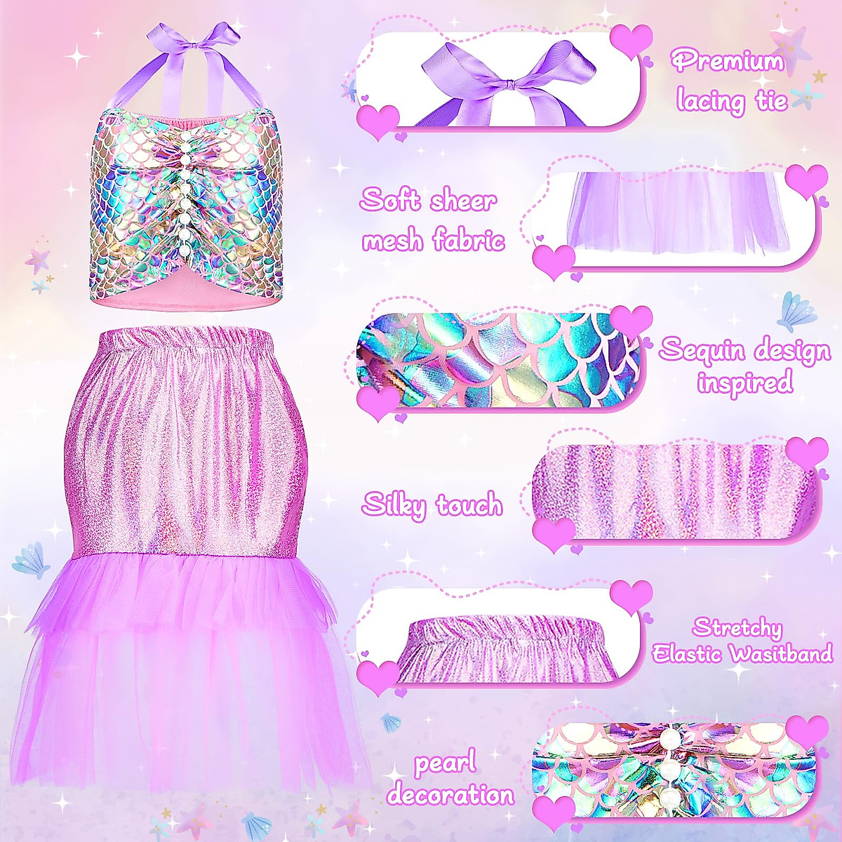 Mastom Princess Dress Up Shoes Set, Dress Up Toys Jewelry Boutique Set, Princess Dress Up Clothes with Mermaid Unicorn Ice Princess Shoes, Gifts for Girls 3 4 5 6 Year Old