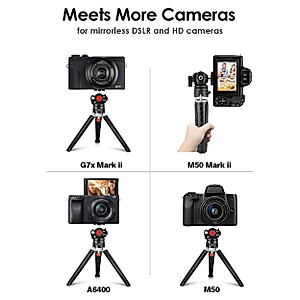 Camera Mini Tripod, Etour Lightweight Vlog Tripod Holder, Adjustable [Stable Handheld Vlogging Tripod] of DSLR Compatible with Sony A6000 Canon M50 G7x Mark ii/Phone, Table Stand for Vlogger Creator