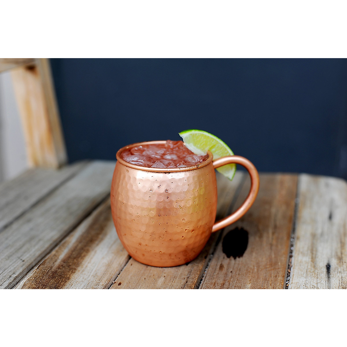 Alchemade Copper Barrel Mug for Moscow Mules - 16 oz - 100% Pure Hammered Copper - Heavy Gauge - No lining - includes FREE E-Recipe book