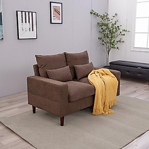 Panana Sofa Couch, Love Seat Couches for Living Room Chairs Loveseat, Compact Sofa for Apartment Dorm, Brown