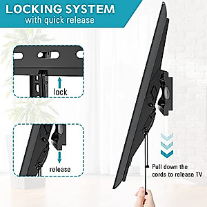 MOUNTUP Tilting TV Wall Mount TV Bracket for Most 26-55 Inch LED LCD OLED Flat/Curved TVs, Low Profile TV Mount Save Spacing - Fits 12" to 16" Studs, Max VESA 400x400mm up to 99 LBS, MU0007