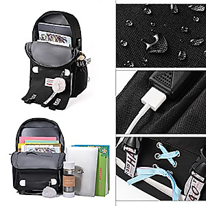 HANXIUCAO Kids Backpack Large Capacity Girls Backpack Teen Rucksack Female College Student Locked Schoolbag Anti-Theft Backpack with USB Charging Port (Green)