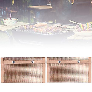 Vifemify 2pcs BBQ Mesh Bag High Temperature Resistant BBQ Bag 14x24cm Healthy and Environmental Friendly Non Toxic and Odourless