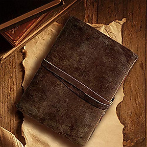 Leather Bound Journal - Handmade Antique Deckle Edge Paper - Leather Sketchbook - Book of Shadows Journal - Thick Journal - Vintage Journal for Men and Women Handcrafted Journal Travel Diary