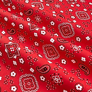Bandana Prints Red, Fabric by the Yard