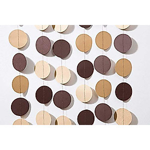 Paper Garland - Brown Garland Birthday Party Decorations | Rustic Wedding Anniversary Garland | Woodland Party Supplies Brown Nursery Decor Baby Shower | Blue Baby Shower | Circle Garland Decor