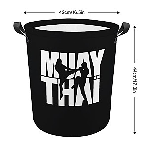 Muay Thai Large Laundry Basket Hamper Bag Washing with Handles for College Dorm Portable