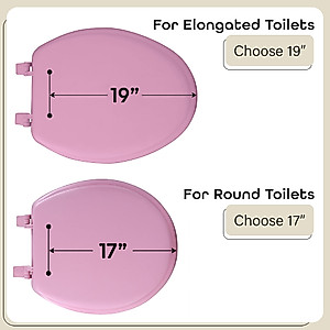 Soft Standard Vinyl Toilet Seat, Tea Rose - 17 Inch Soft Vinyl Cover with Comfort Foam Cushioning - Fits All Standard Size Fixtures - Easy to Install Fantasia by Achim Home Decor