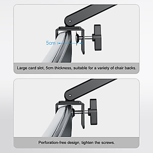 LEAQU Office Chair Headrest Attachment Universal,Adjustable Height Angle Chair Headrest Attachment,Ergonomic Head Neck Pillow,Soft Headrest Cushion Attachable Headrest for Office Chair Black