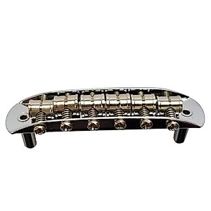 Mustang Bridge w/Large Saddles, also fits Fender Jaguar or Jazzmaster- Chrome