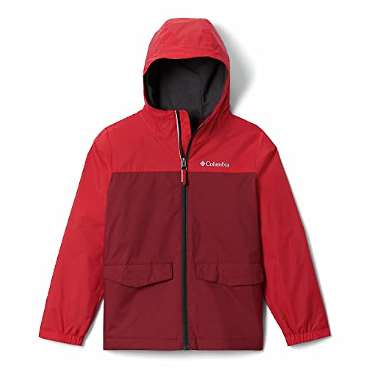 Columbia Toddler Boy's Rain-Zilla Jacket, Waterproof, Reflective Outerwear, red jasper/mountain Red, 3T