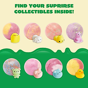 JOYIN 8 Pack Big Bath Bombs for Kids with Mochi Squishy Toy, Surprise Toy Inside, Natural Essential Oil SPA Bath Fizzies Set, Kids Safe Party Favors for Boys and Girls