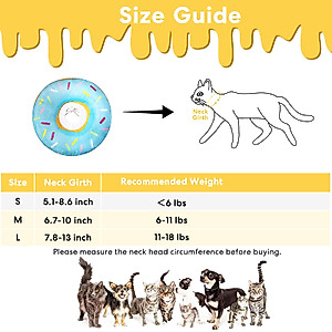 Cat Cone Collar Soft, Cat Donut Collar, Adjustable Cat Surgery Collar for Wound Healing, Elizabeth Collars are Suitable for Cats, Kittens, Puppies, Puppies After Surgery (Blue, M)