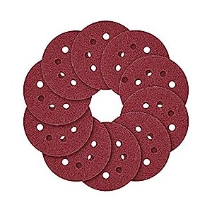 Miady 5-Inch 8-Hole Hook and Loop Sanding Discs 70PCS, 40/80/120/240/320/600/800 Assorted Grits Sandpaper for Aluminum - Pack of 70