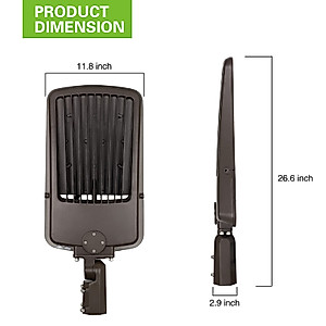 hykolity 240W/300W Switchable LED Parking Lot Light, 150LM/W 5000K LED Street Lighting with Photocell Sensor[750W-1000W HPS Equiv.] 100-277V, Commercial Slip Fitter Mount LED Shoebox Light