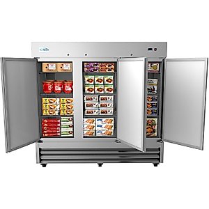 KoolMore 82" 3 Door Stainless Steel Upright Commercial Reach-in Freezer - 72 cu. ft, Model:RIF-3D-SS