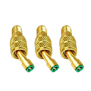 LBG Products R410a Adapter with Thimble for Air Conditioner Ductless Mini Split HVAC System, 5/16 '' Female SAE Quick Couplers x 1/4'' Male Flare(3 Pcs)