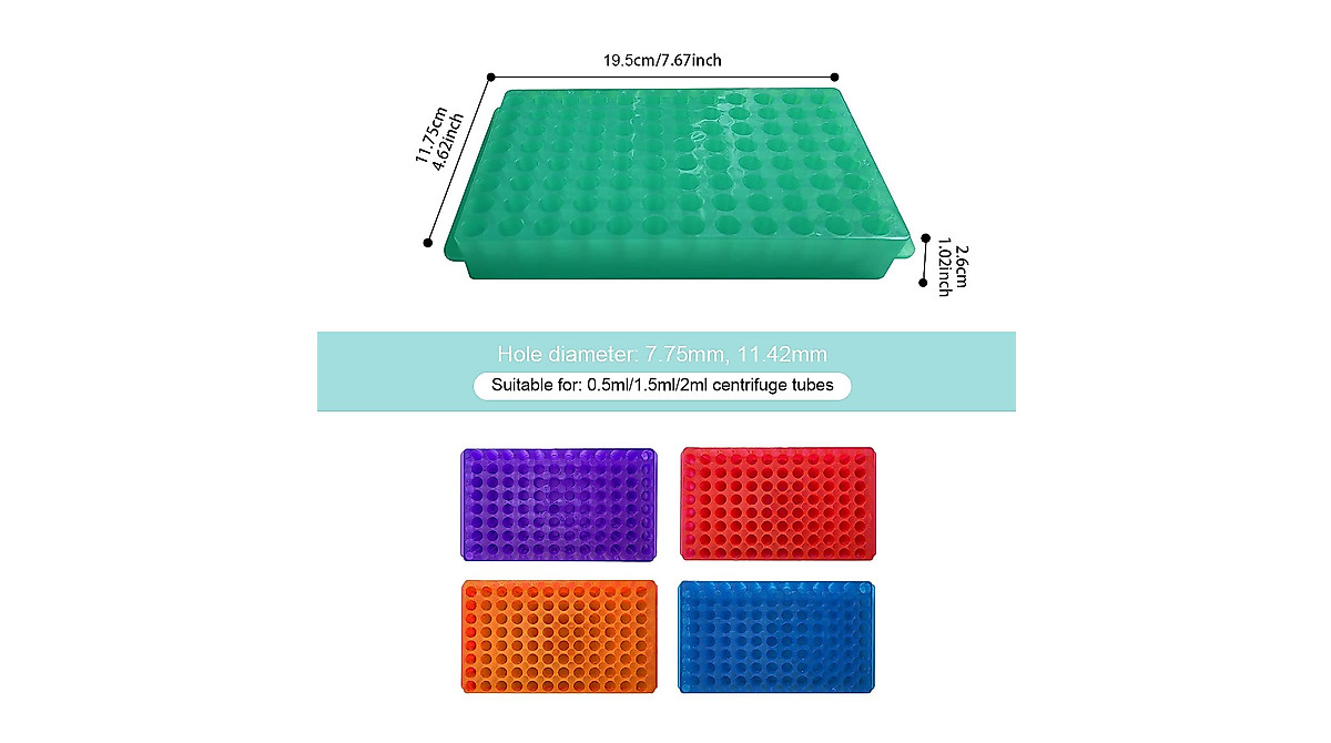 Plastic Tube Rack for Microcentrifuge & Freezer Tubes | 96 Positions