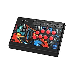PXN X8 Street Fighter Stick Arcade Joystick, Mechanical Buttons, Keyboard-Style Direction Keys, Turbo Functions, Switchable Joystick Modes, Suitable for PS3 / PS4 / Nintendo Switch / PC Windows