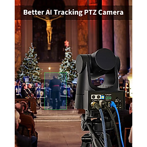 FoMaKo PTZ Camera 20x Optical Zoom AI Auto Tracking PoE HDMI Bundle PTZ Camera for Church Worship + PTZ Camera Controller (BH201 PTZ Bundle FMK20SDI +KC608)