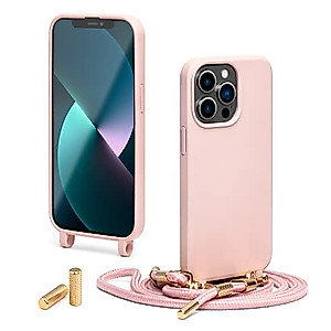 Lawonda 2-in-1 Crossbody Cell Phone Case with Detachable Lanyard Strap Adjustable Lanyard Shockproof Protective Moblie Phone Case Compatible with iPhone Xs 5.8 Inch Pink