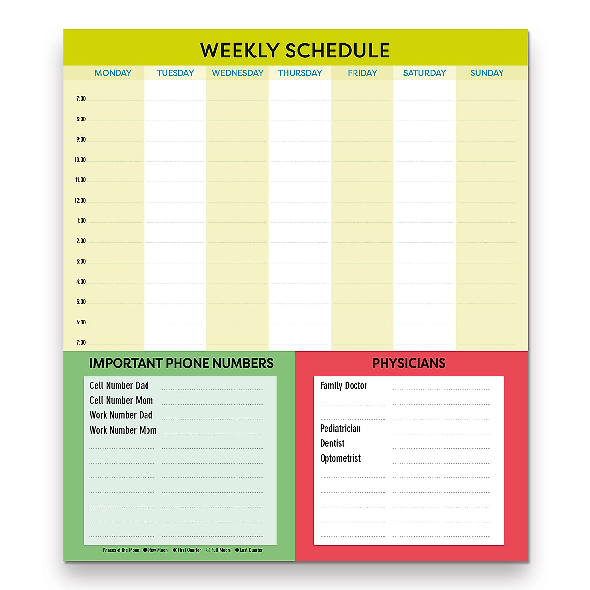 Blueline Magnetic Monthly Fridge Calendar with Shopping List and Note Pad, Runs Sept 2023 thru December 2024, 14"x13.5", (C174110A-24