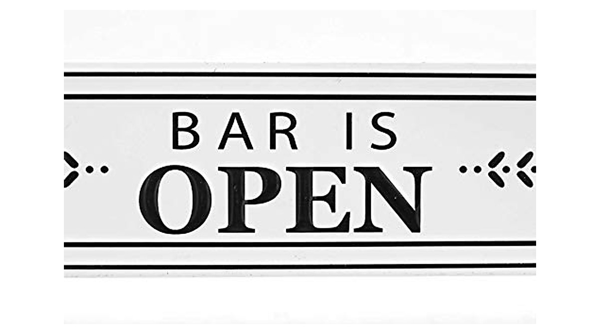 Reversible Bar Open/Closed Metal Tabletop Sign Decor