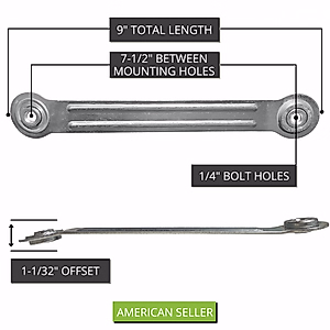 Project Patio Glider Rocker Bearing Arm Replacement Hardware Parts - 9 Inch Length - 7-1/2 Inch Between Mounting Holes - 4 Pack