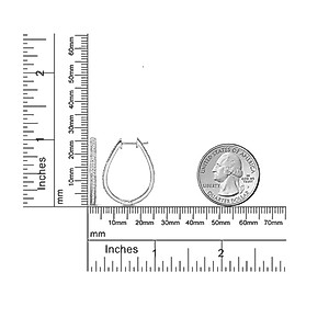 ARAIYA FINE JEWELRY 925 Sterling Silver Round-shape Diamond Oval Hoop Earrings for Women (1/4 cttw, I-J Color, I2-I3 Clarity)