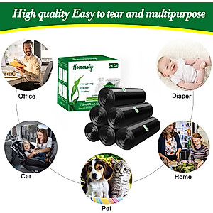 Hommaly 2.6 Gallon 240 pcs Small Black Trash Bags, Strong Garbage Bags, Bathroom Trash Can Bin Liners Unscented, Mini Plastic Bags for Office, Waste Basket Liner, Fit 6-10 Liters, 2-2.6 Gal