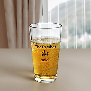 Futtumy I Said Yes, That's What She Said Wine Glass and Beer Glass Set for Him Her Couples Newlyweds, Novelty Wine Gift for Engagement Proposal Valentine's Day Wedding Bridal Shower, 15Oz (Set of 2)