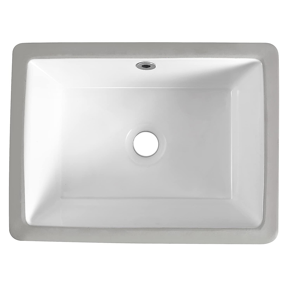 16 Inch Undermount Bathroom Sink Small Rectangle Undermount Sink White Ceramic Under Counter Bathroom Sink with Overflow (15.70"x11.69")