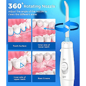 Electric Toothbrush and Water Flosser,600ML Oral Irrigator Water Flosser with 7 Jet Tips,10 Adjustable Water Pressure,Sonic Electric Toothbrush with 2 Brush Heads,5 Modes(White)