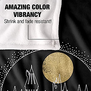 Harry Potter Blanket, 36"x58", Hogwarts Full Moon Line Art, Silky Touch Super Soft Throw Blanket