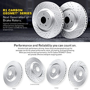 R1 Concepts Rear Brake Rotor Kit |Brake Rotors| Brake Disc |Drilled and Slotted WBPN1-67044