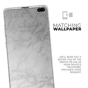 DesignSkinz White Scratched Marble Protective Vinyl Decal Wrap Skin Cover Compatible with The Samsung Galaxy S20 (Screen Trim & Back Glass Skin)