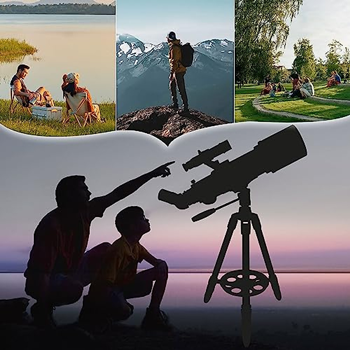 Telescope for Adults, 70mm Aperture 500mm Refractor Telescope for Astronomy Beginners, 20X-150X, Fully Multi Coated Optics, Portable Travel Telescope with Pro Tripod, Phone Adapter & Backpack