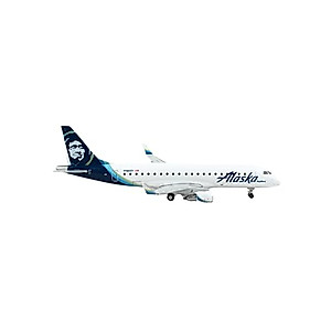 GeminiJets Embraer ERJ-175 Commercial Aircraft Alaska Airlines White with Blue Tail 1/400 Diecast Model Airplane