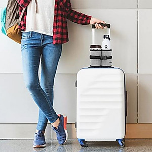 Perilogics Luggage Travel Cup Holder Attachment for Suitcase Drink, Coffee Mug, Bottle Caddy. Traveler Carry on Hands Free Accessory. Ideal for Frequent Travelers or Flight Attendants Gift.