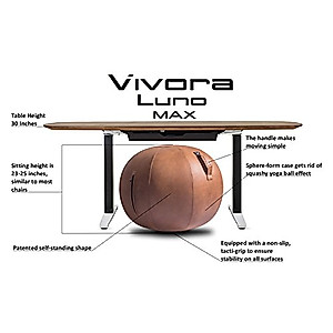 Vivora Luno Exercise Ball Chair, Lacewood Cover, Leatherette, Standard Size (22 to 24 inches), for Home Offices, Balance Training, Yoga Ball