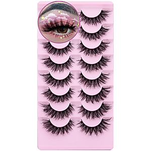 Fluffy Lashes 18mm Cat Eye Lashes Wispy False Eyelashes 3D Faux Mink Lashes Dramatic Volume Lashes Pack 8 Pairs by Zegaine