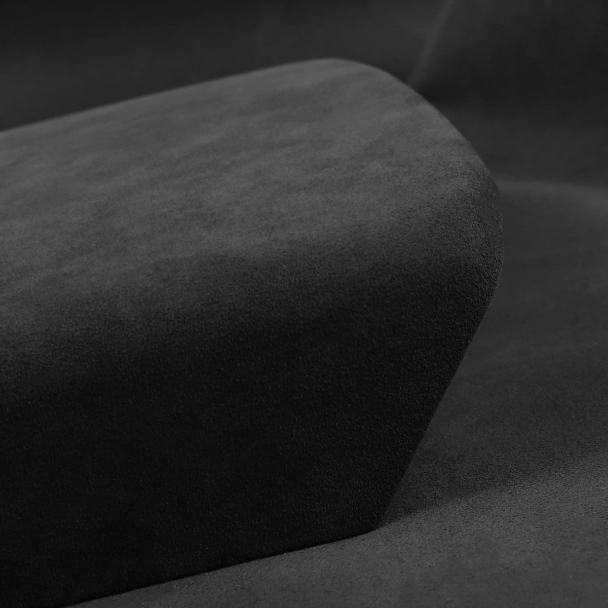 Toworldit Alcantara + ABS Material Central Control Armrest Box Trim Cover Compatible with Audi A6 A7 2019-2021 (Black Gray)