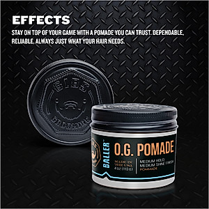 GIBS Pomade O.G. BALLER-Medium Hold, Medium Shine Finish, a Classic Look, made in USA 4oz