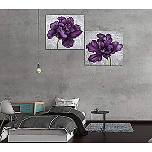 Purple Flower Wall Art Decor Canvas Painting Kitchen Prints Pictures for Home Living Dining Room