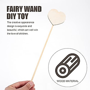 STOBOK Princess Fairy Wand Stick: 8PCS Unfinished Wooden DIY Crafts Heart Shaped Magical Wand for Girls Art Show Cosplay Costume Party