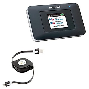 BoxWave Cable Compatible with Netgear 4G LTE Mobile Hotspot (AC797) (Cable miniSync, Retractable, Portable Sync Cable for Netgear 4G LTE Mobile Hotspot (AC797)