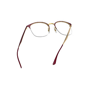 Ray-Ban RX6422 Square Prescription Eyeglass Frames, Matte Bordeaux On Rose Gold/Demo Lens, 49 mm