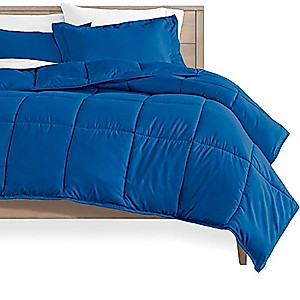 Utra Soft Bed in Bag 1000 Series Egyptian Cotton 3 Piece 500 GSM Warm Comforter Set ( Comforter + 2 Pillow Cases ) Bedding Set Full Royal Blue